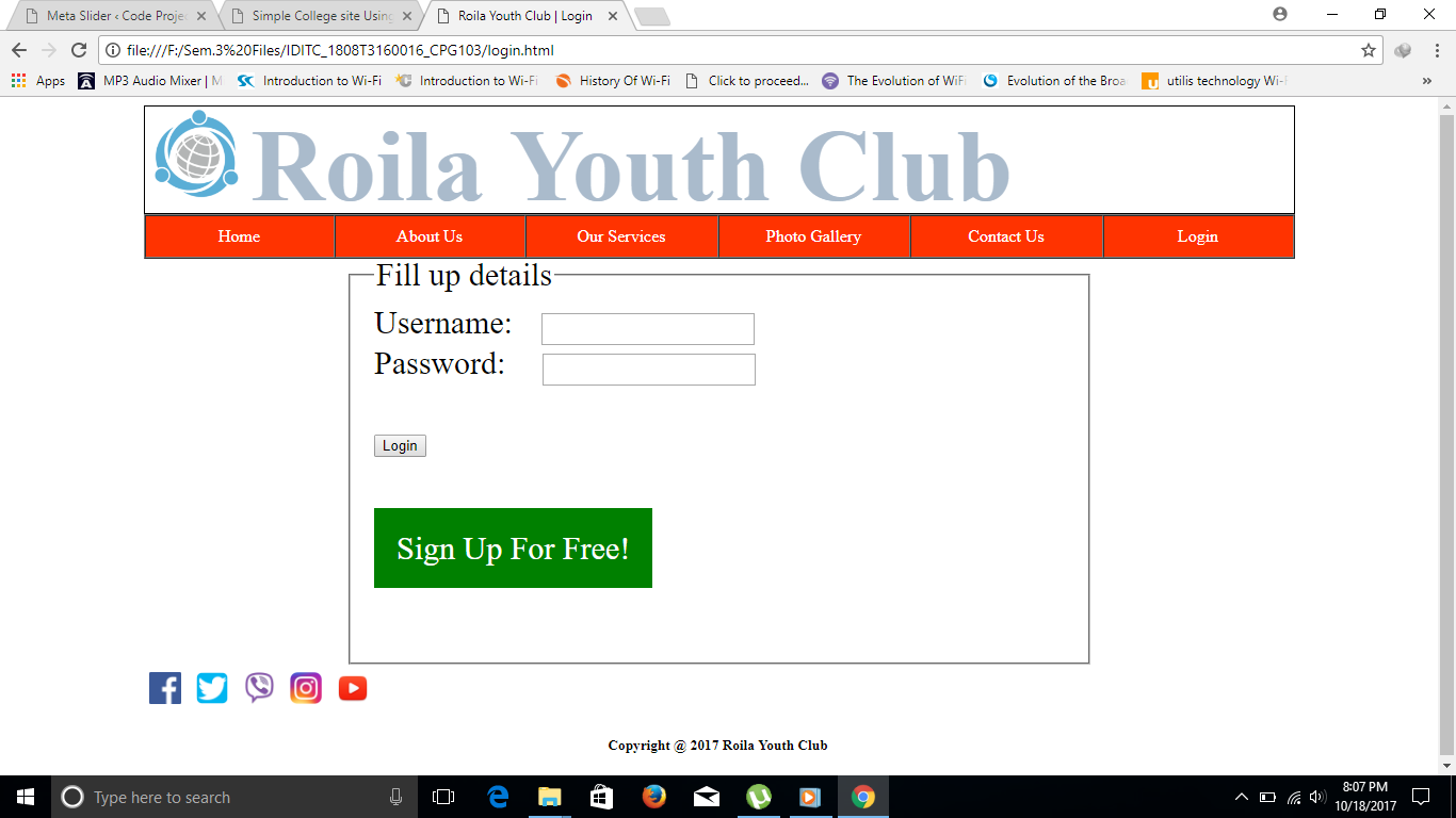 Social Clubs Site Using Html Css And Javascript Code Projects