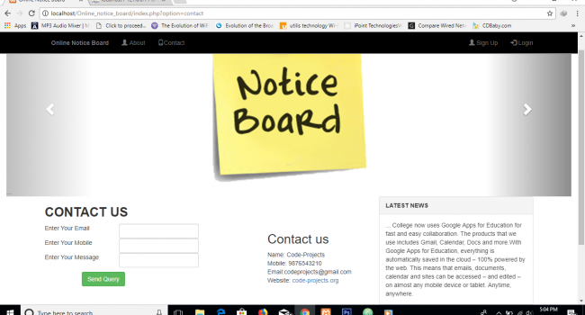 Online Notice Board Using Php With Source Code Source Code And Projects