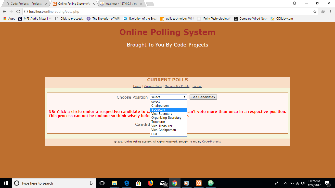 Online Polling Using Php With Source Code Code Projects