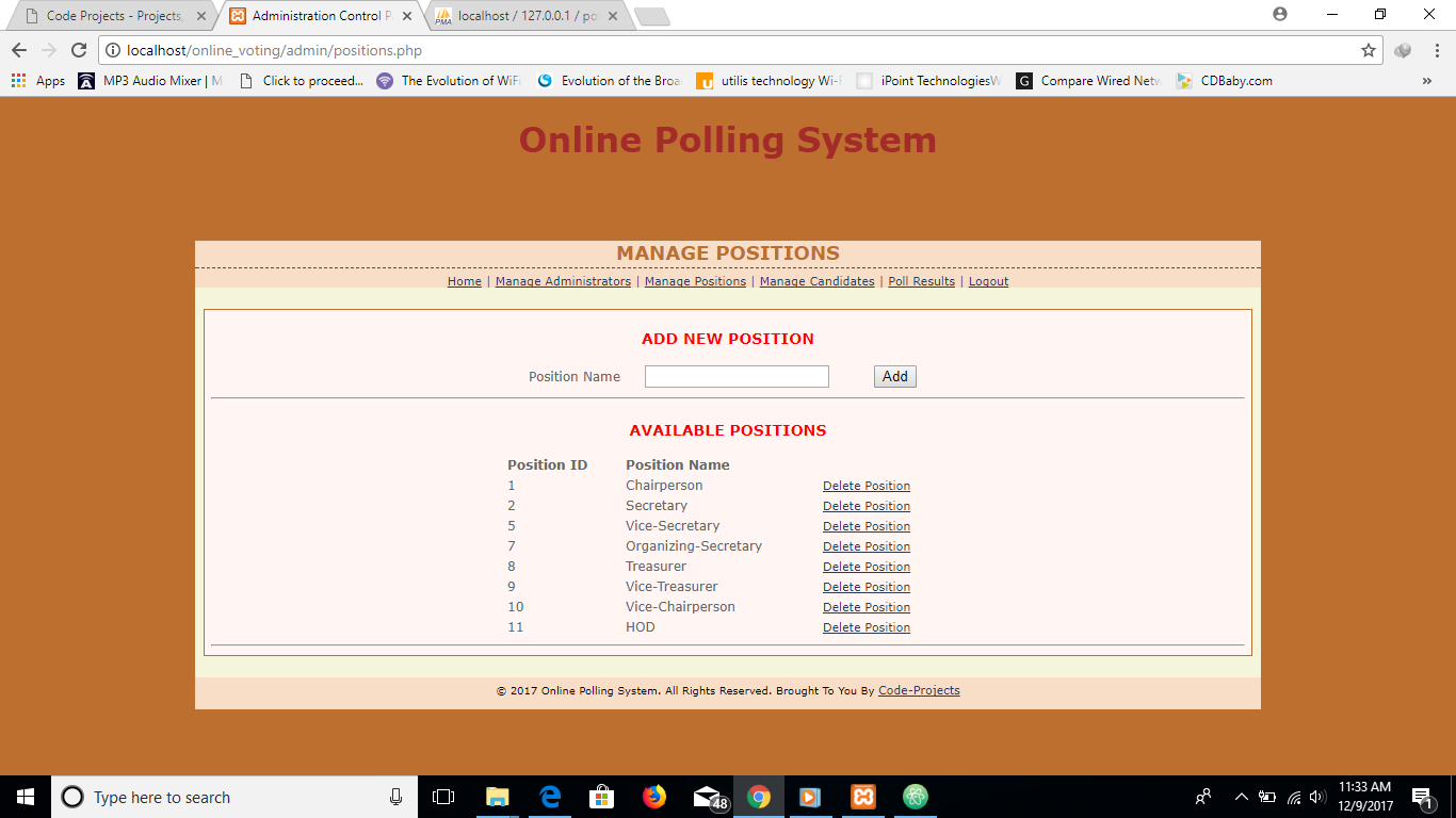 Online Polling Using Php With Source Code Code Projects