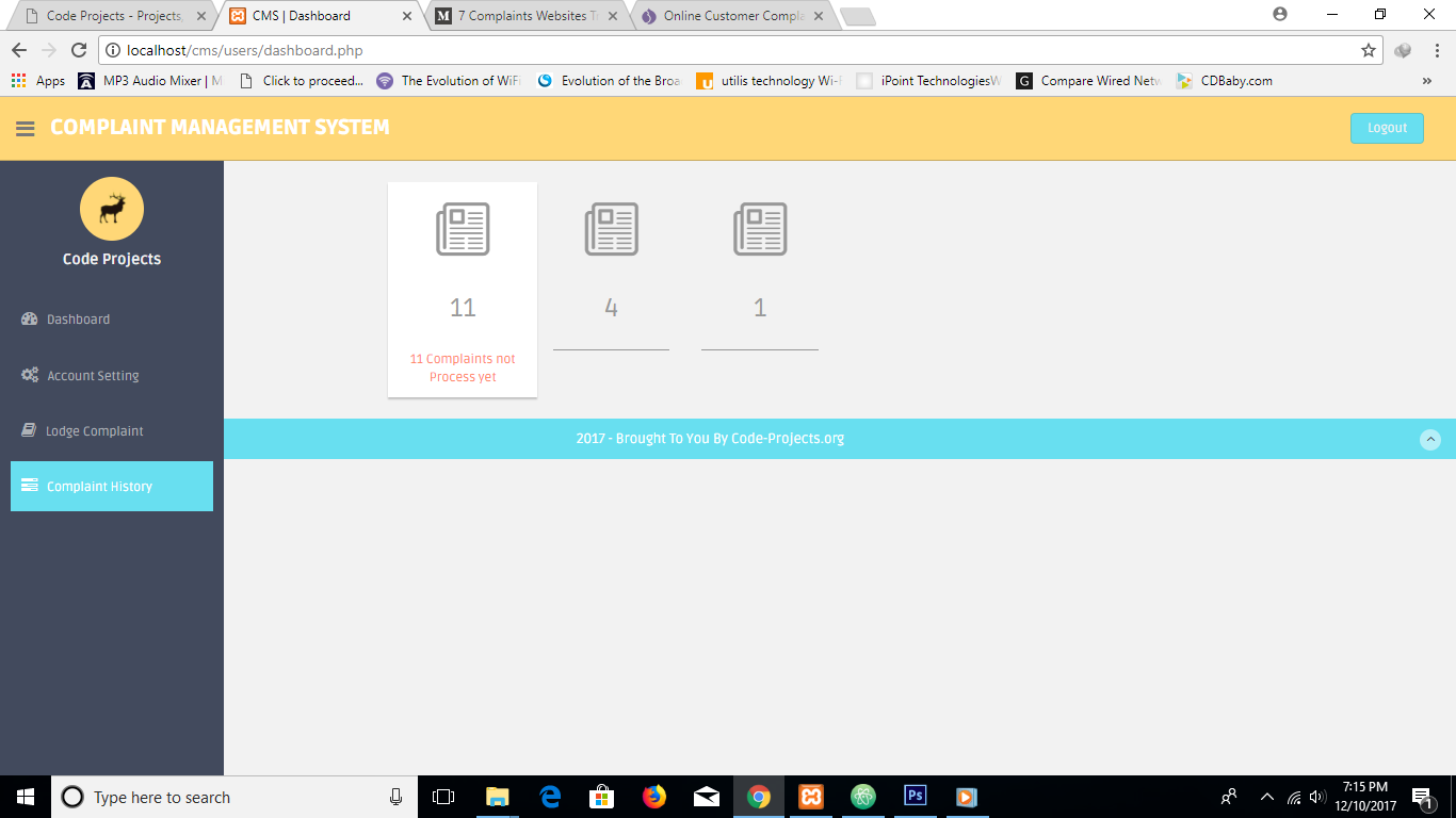 Online Complaint Site Using Php With Source Code Code Projects 
