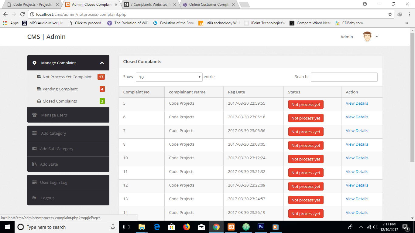 Online Complaint Site Using Php With Source Code Code Projects