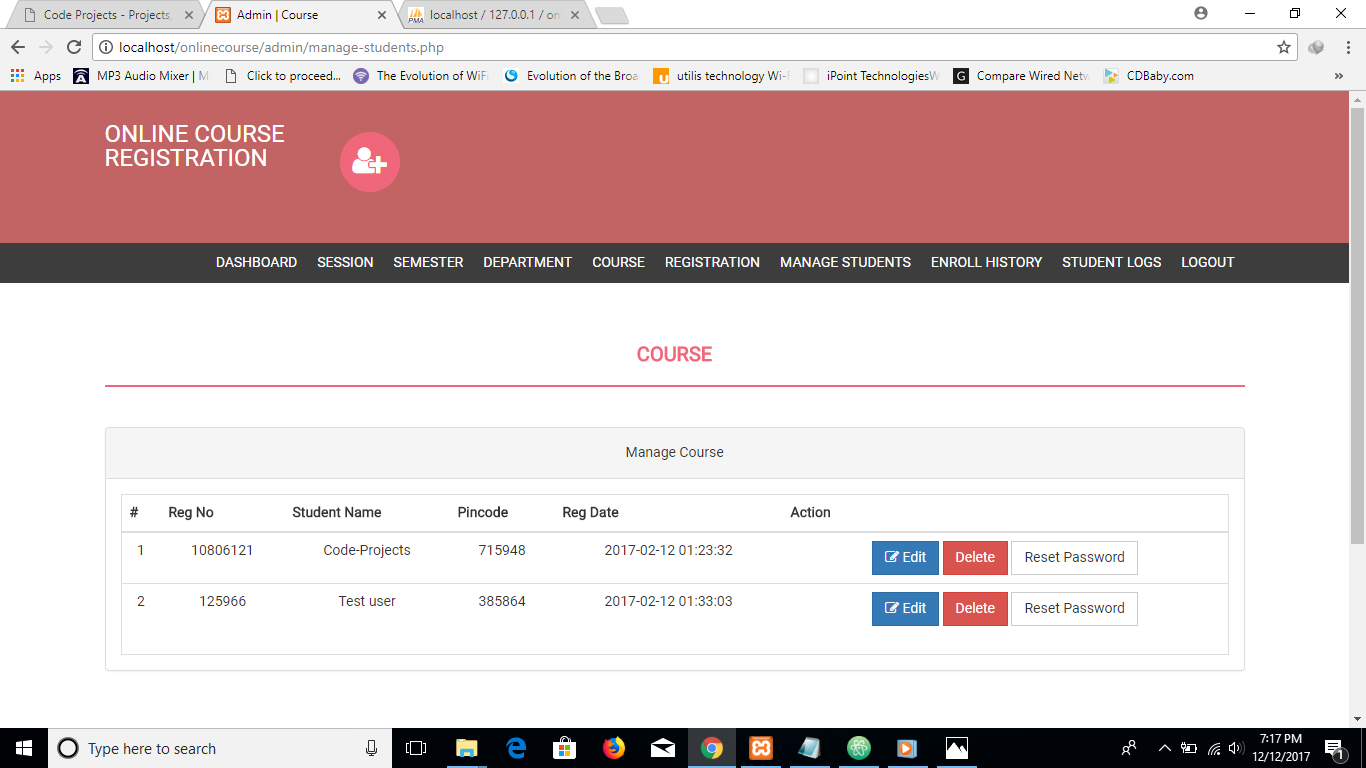 Online Course Registration Site Using Php With Source Code Code Projects 8943
