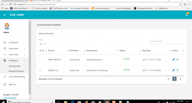 Employee Leave Management System Using Php With Source Code Source 2993