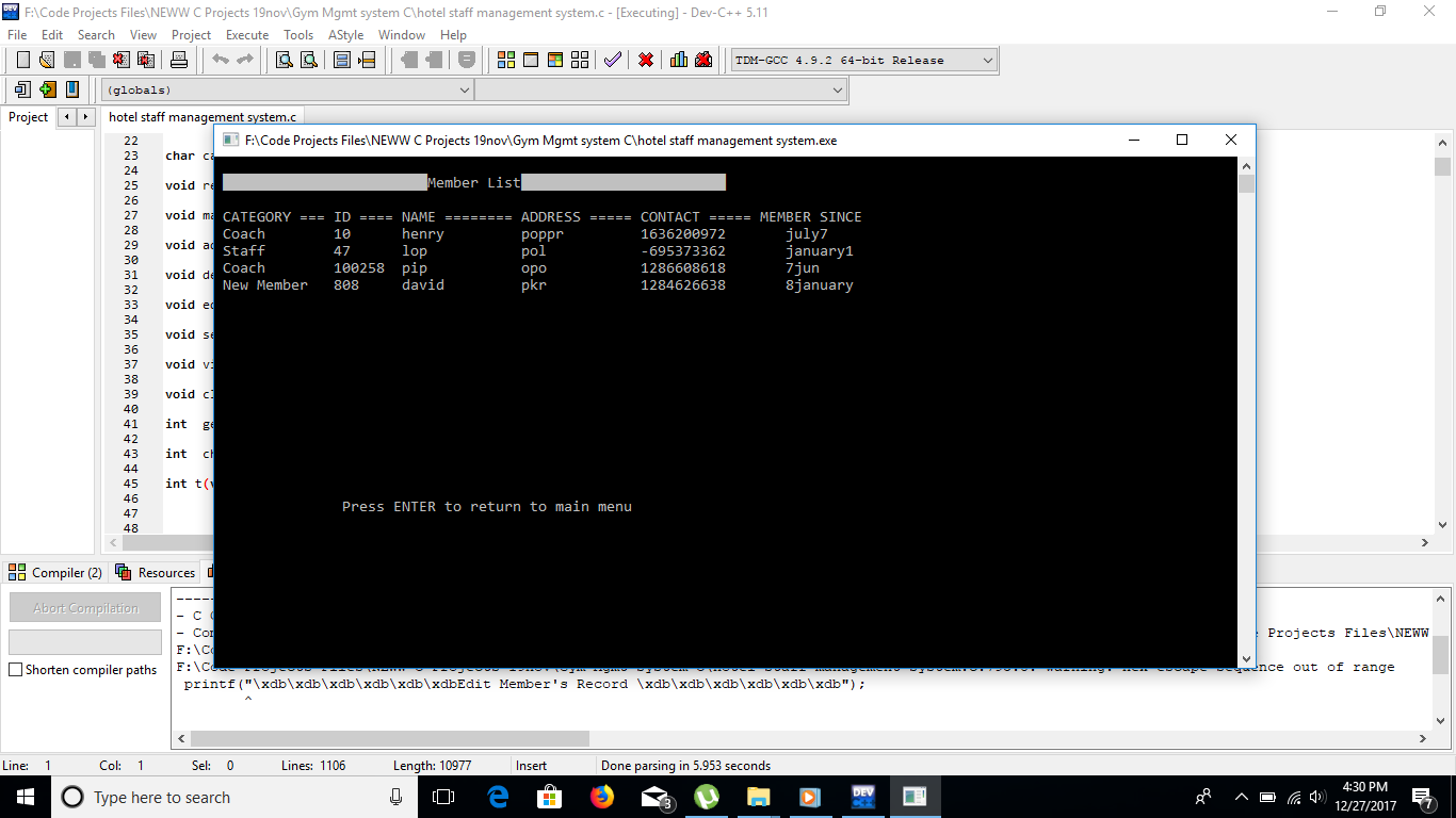 Gym Management System In C Programming With Source Code - Code Projects