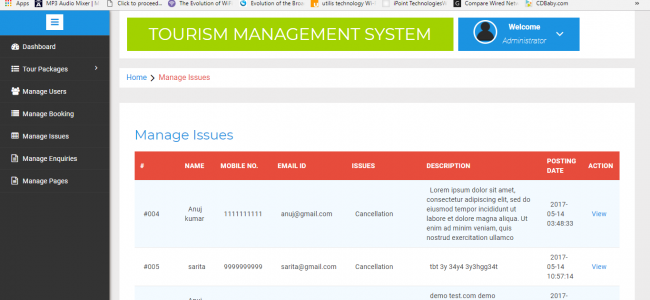 Tourism Management System Using PHP With Source Code | Source Code ...