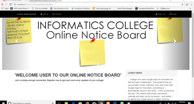 Online Notice Board Using PHP With Source Code | Source Code & Projects