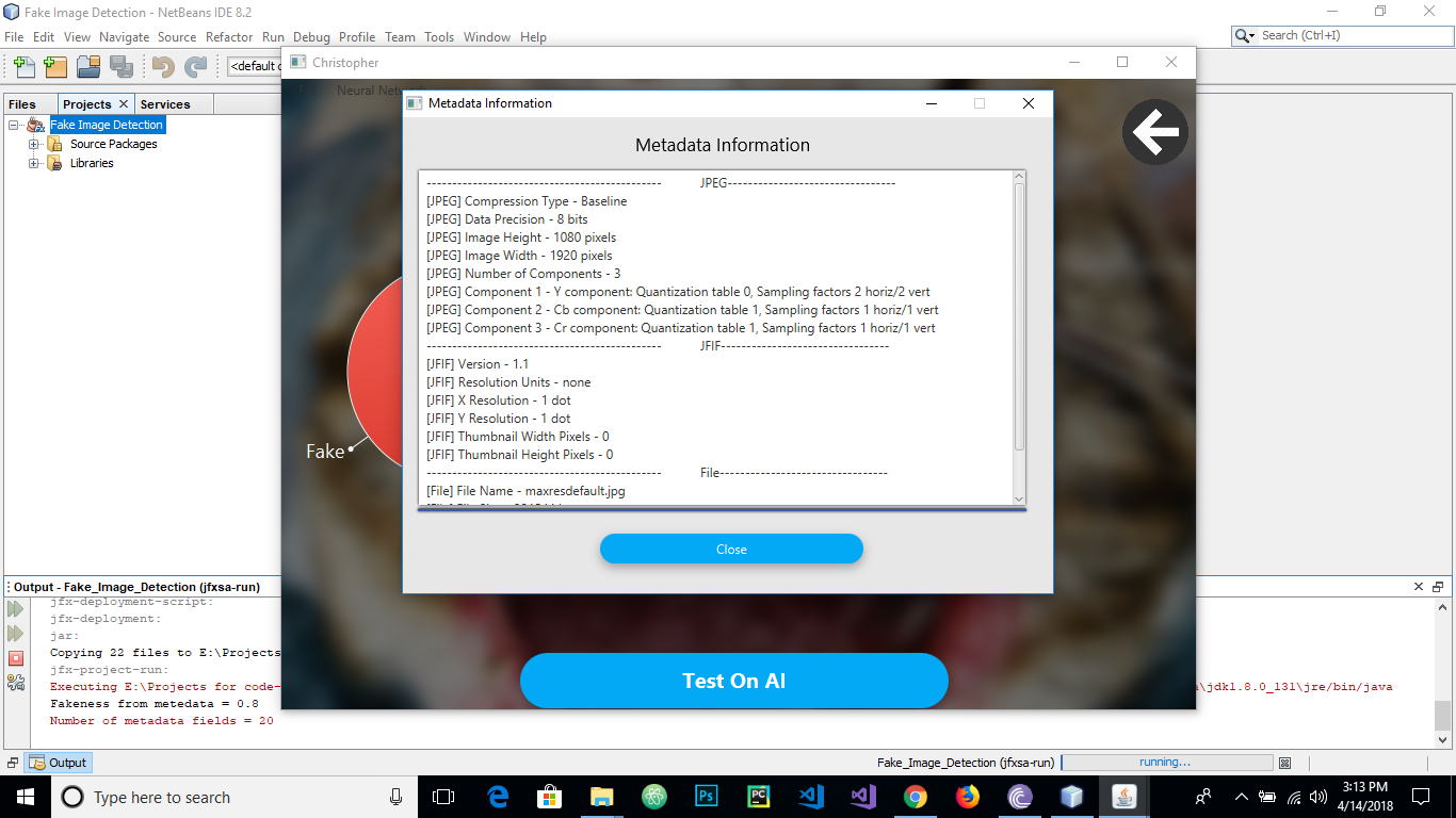 Fake Image Detector In Java And Javafx With Source Code Code Projects