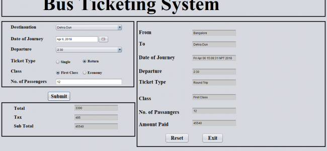 Bus Ticket Calculator In Java Using Netbeans Gui Wtih Source Code