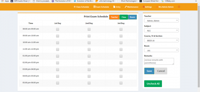 Online Class And Exam Scheduling System In Php With Source Code 0195