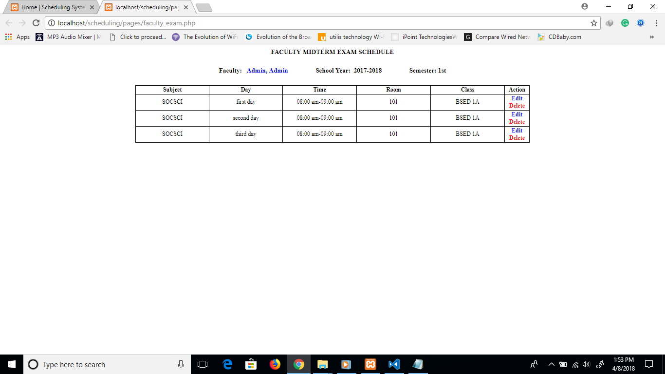 Online Class And Exam Scheduling System In Php With Source Code Code Projects