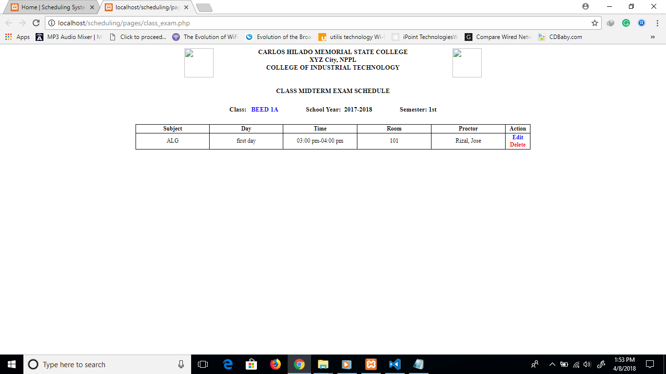 Online Class And Exam Scheduling System In Php With Source Code Code 2792