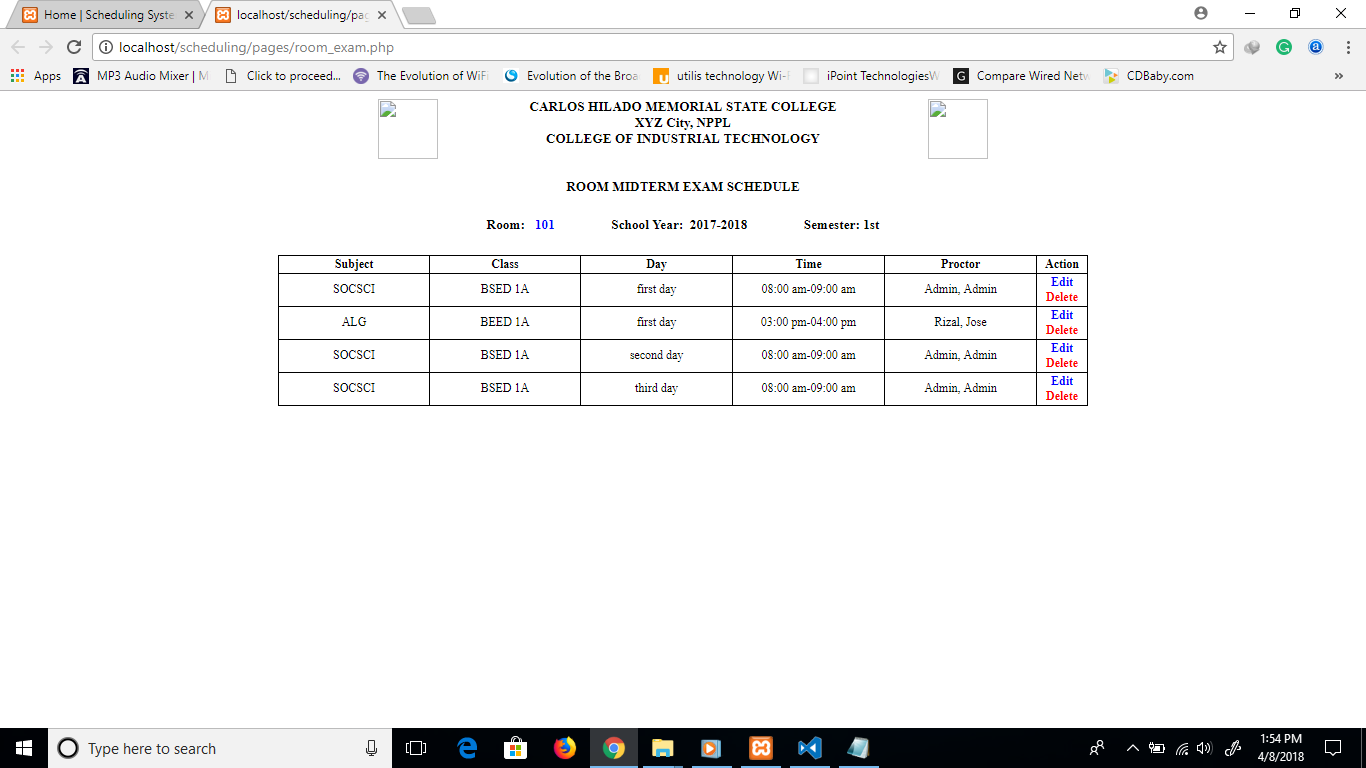 Online Class And Exam Scheduling System In Php With Source Code Code Projects
