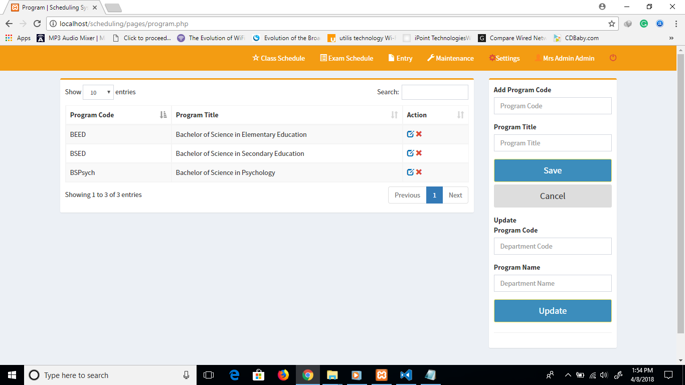 Online Class And Exam Scheduling System In Php With Source Code Code Projects