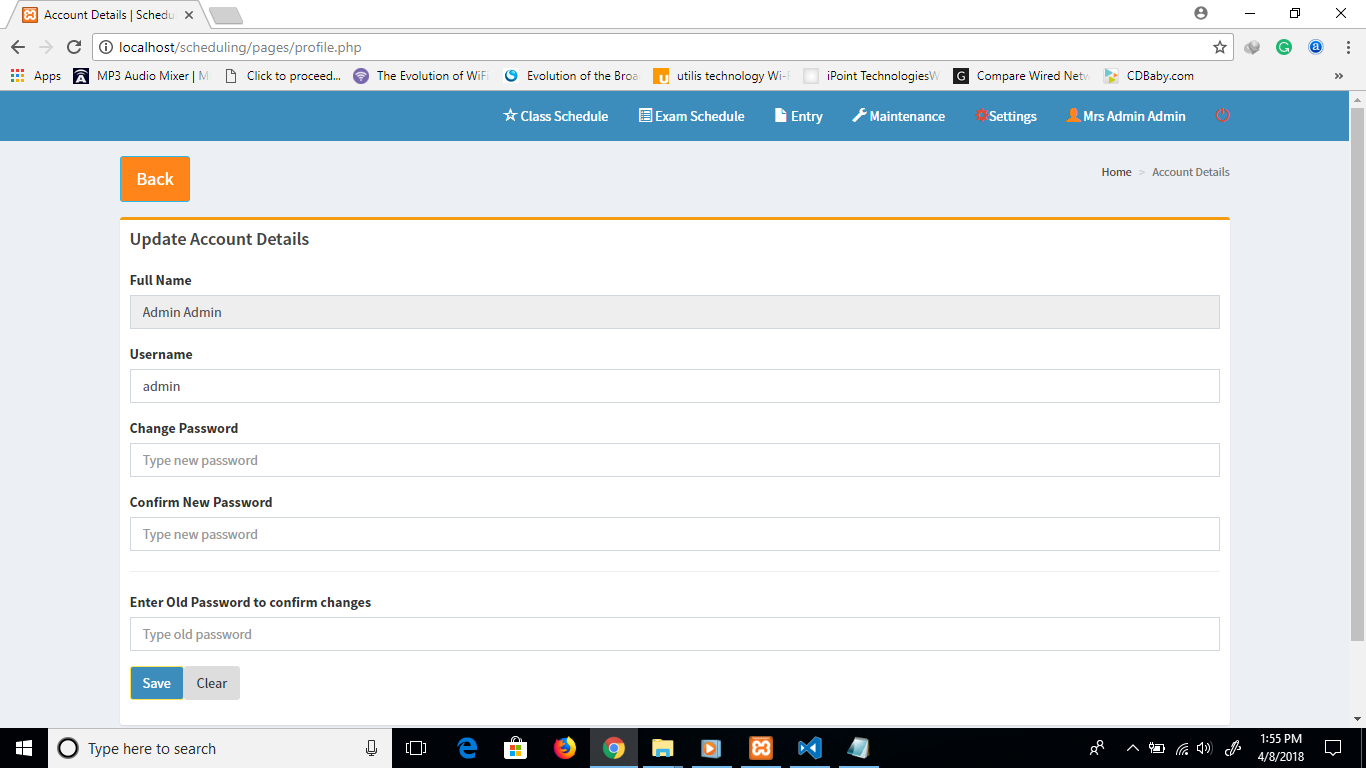 Online Class And Exam Scheduling System In Php With Source Code Code Projects