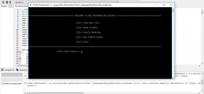 Bus Reservation System In C Programming With Source Code Source Code And Projects