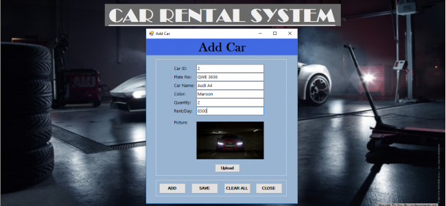 Car Rental System In VB.NET With Source Code | Source Code & Projects