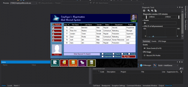 Employee Registration And Record System In Vb With Source Code Source Code And Projects