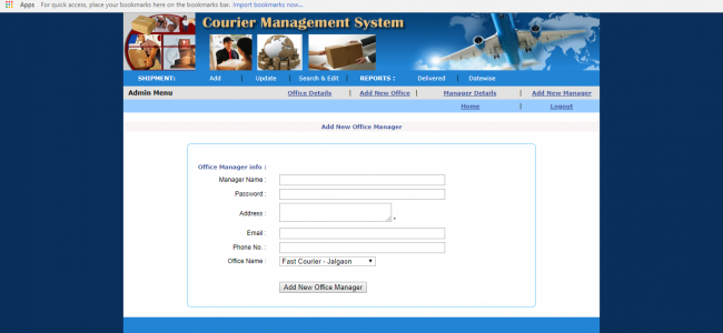 Courier Management System In Php With Source Code Source Code And Projects