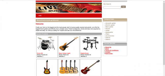 Online Musical Instrument Store Site In PHP With Source Code | Source Code & Projects