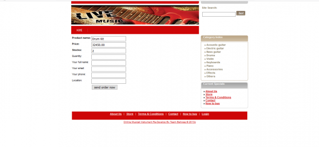 Online Musical Instrument Store Site In PHP With Source Code | Source ...