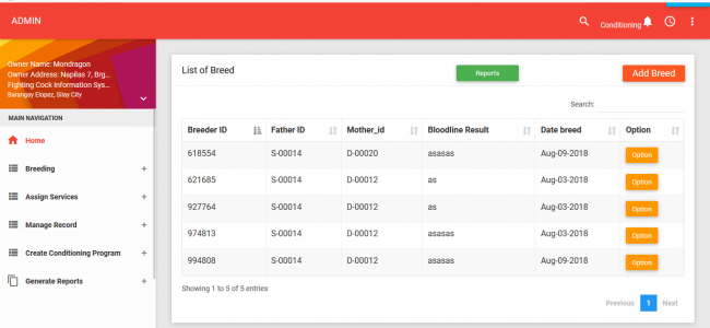 Fighting Cock Information System In PHP With Source Code | Source Code ...