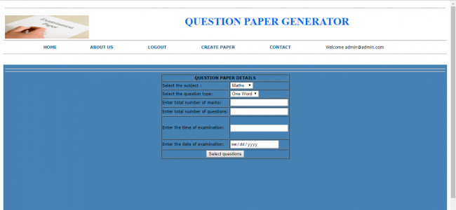 Question Paper Generator In Php With Source Code Source Code And Projects