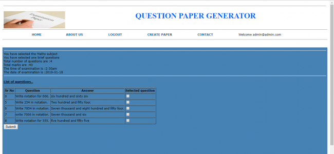 Question Paper Generator In PHP With Source Code | Source Code & Projects