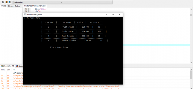 Fruit Shop Management System In C With Source Code Source Code And Projects