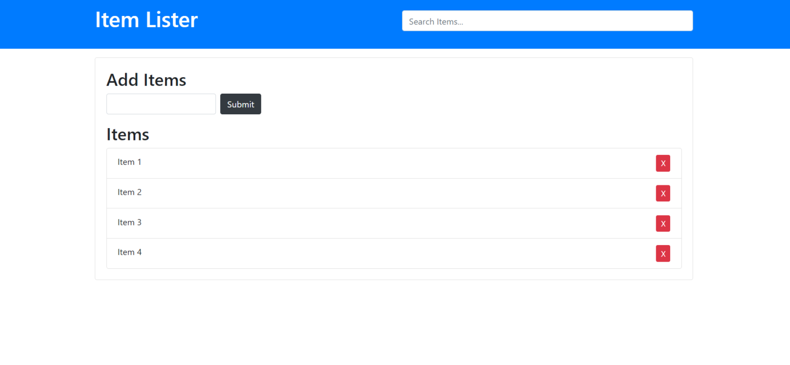 Item Lister In JavaScript With Source Code Source Code Projects