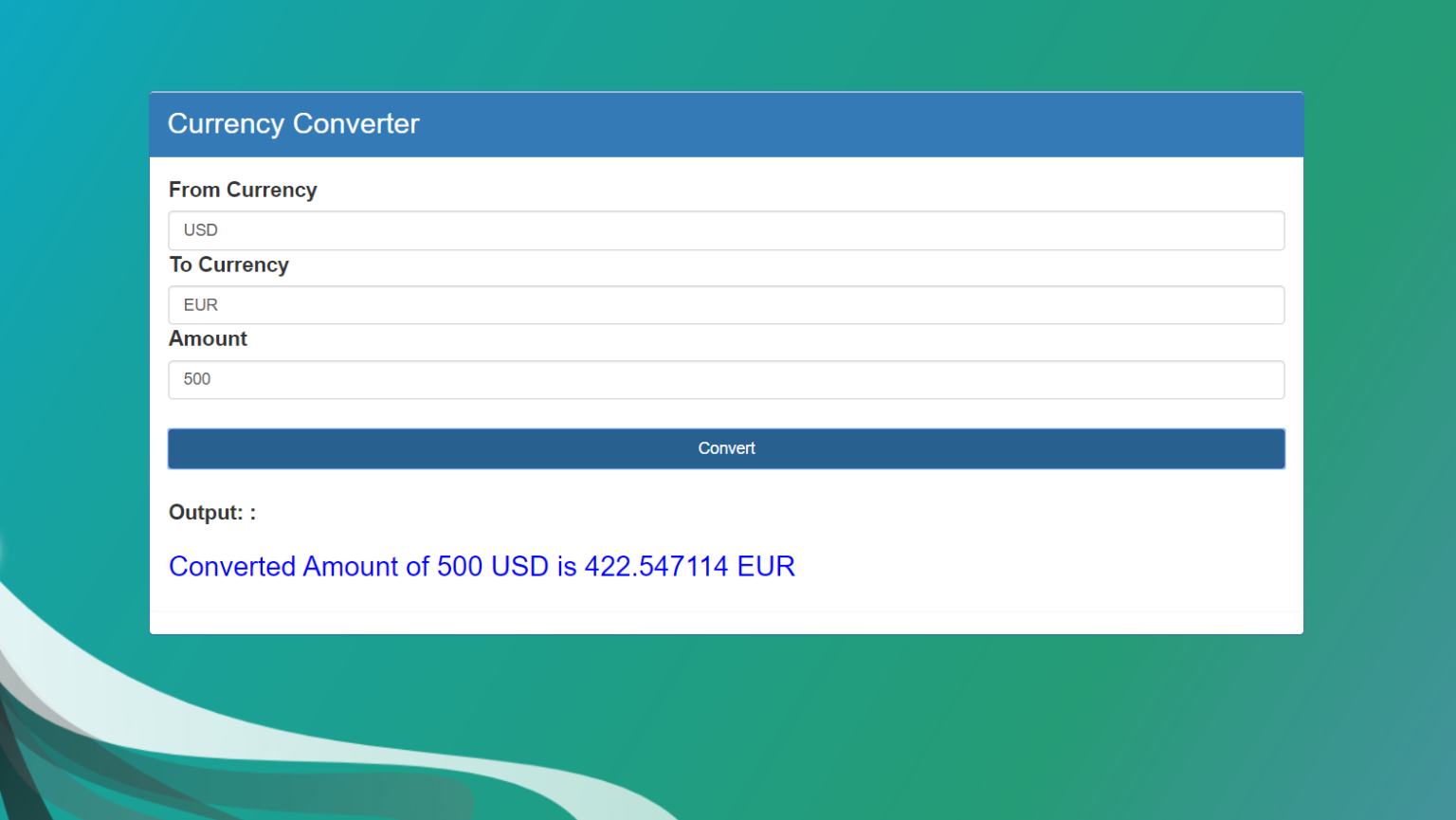 Simple Currency Converter In Javascript With Source Code Source Code And Projects