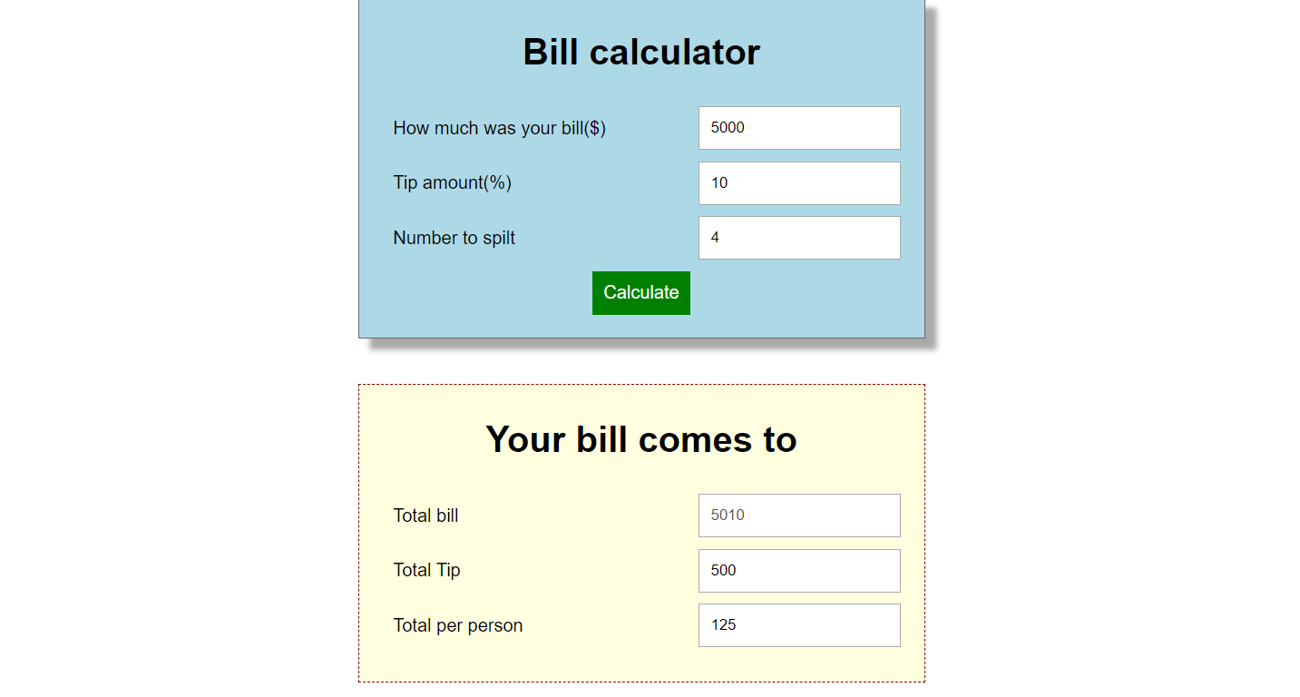 Tips Calculator In JavaScript With Source Code Source Code Projects