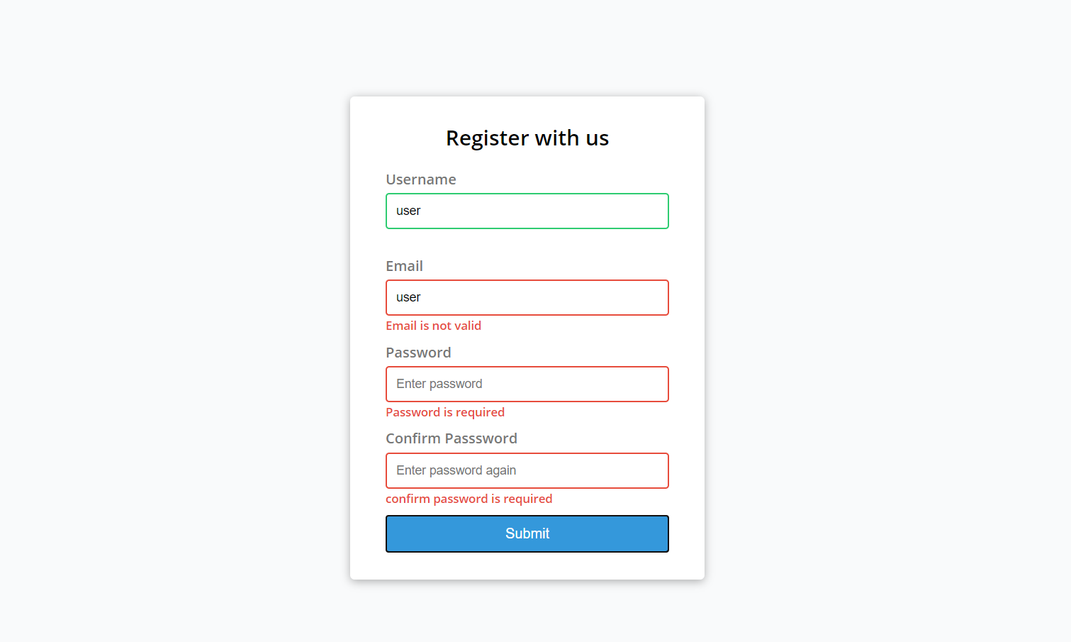 Form Validation In JavaScript With Source Code Source Code Projects