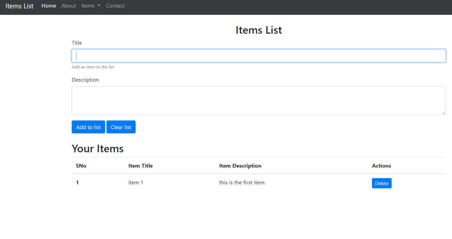 Item List In JavaScript With Source Code - Source Code & Projects