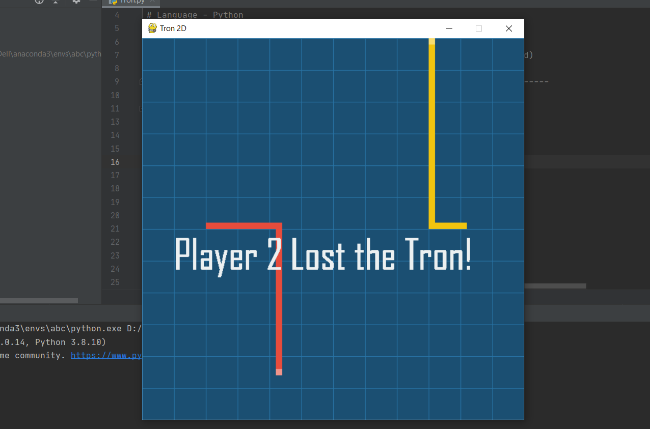 Tron 2D Game In Python With Source Code - Source Code & Projects