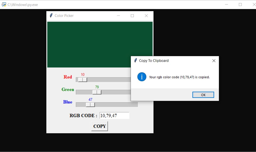 Color Picker In Tkinter Python With Source Code