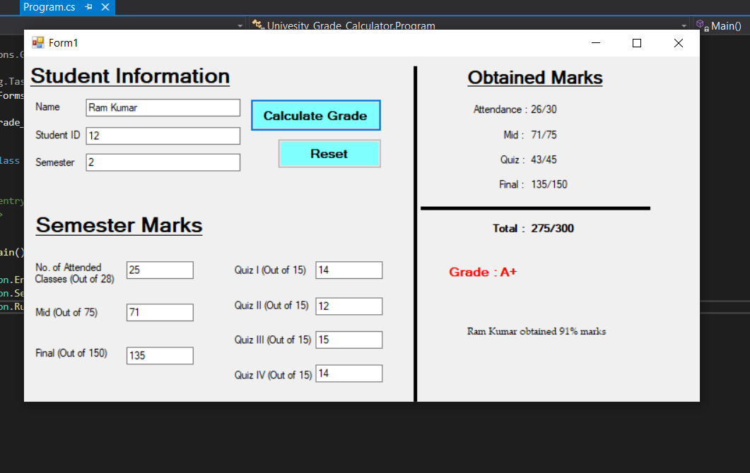University Grade Calculator In C With Source Code Source Code Projects