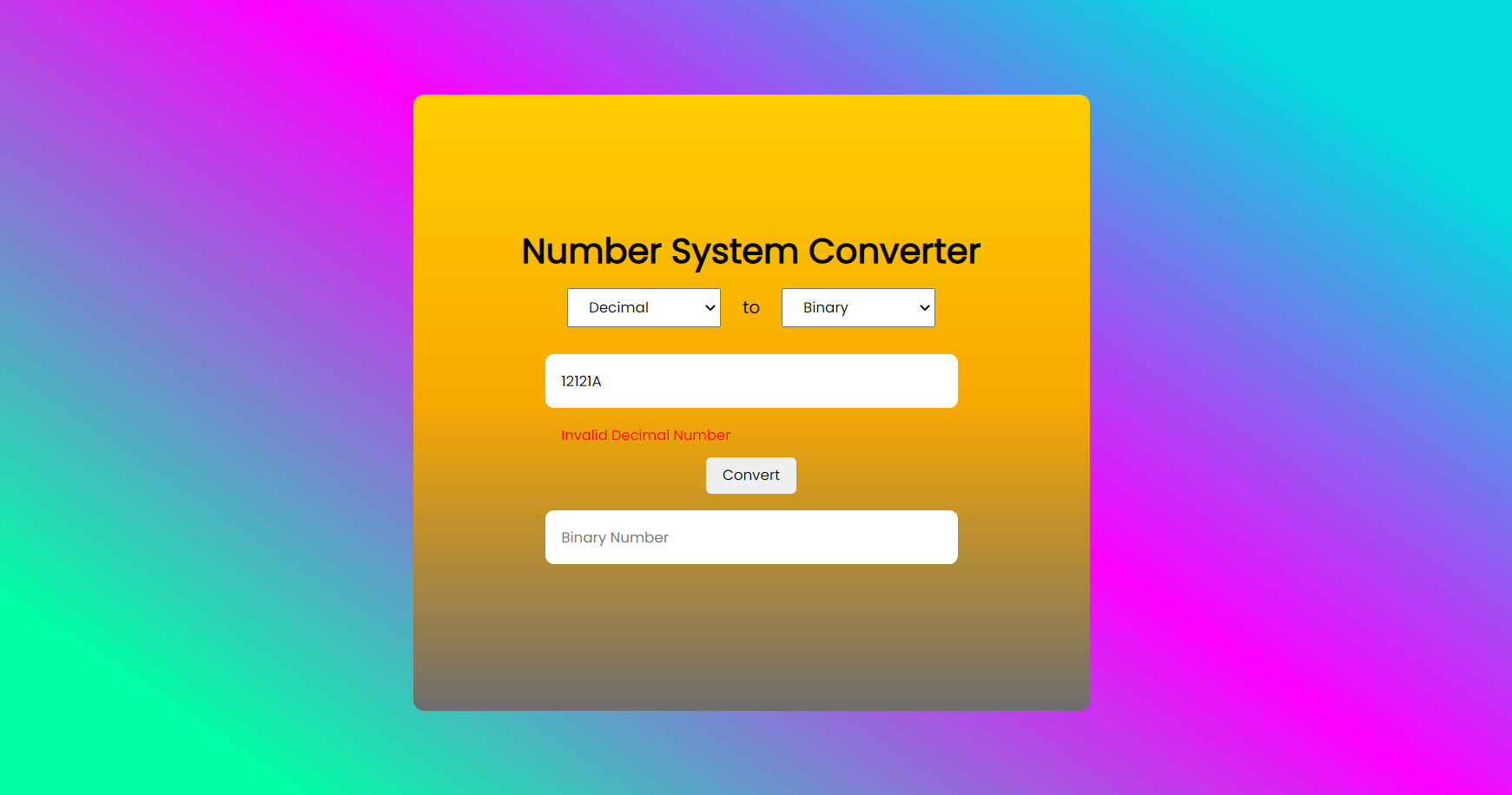 Number System Converter In JavaScript With Source Code Source Code 