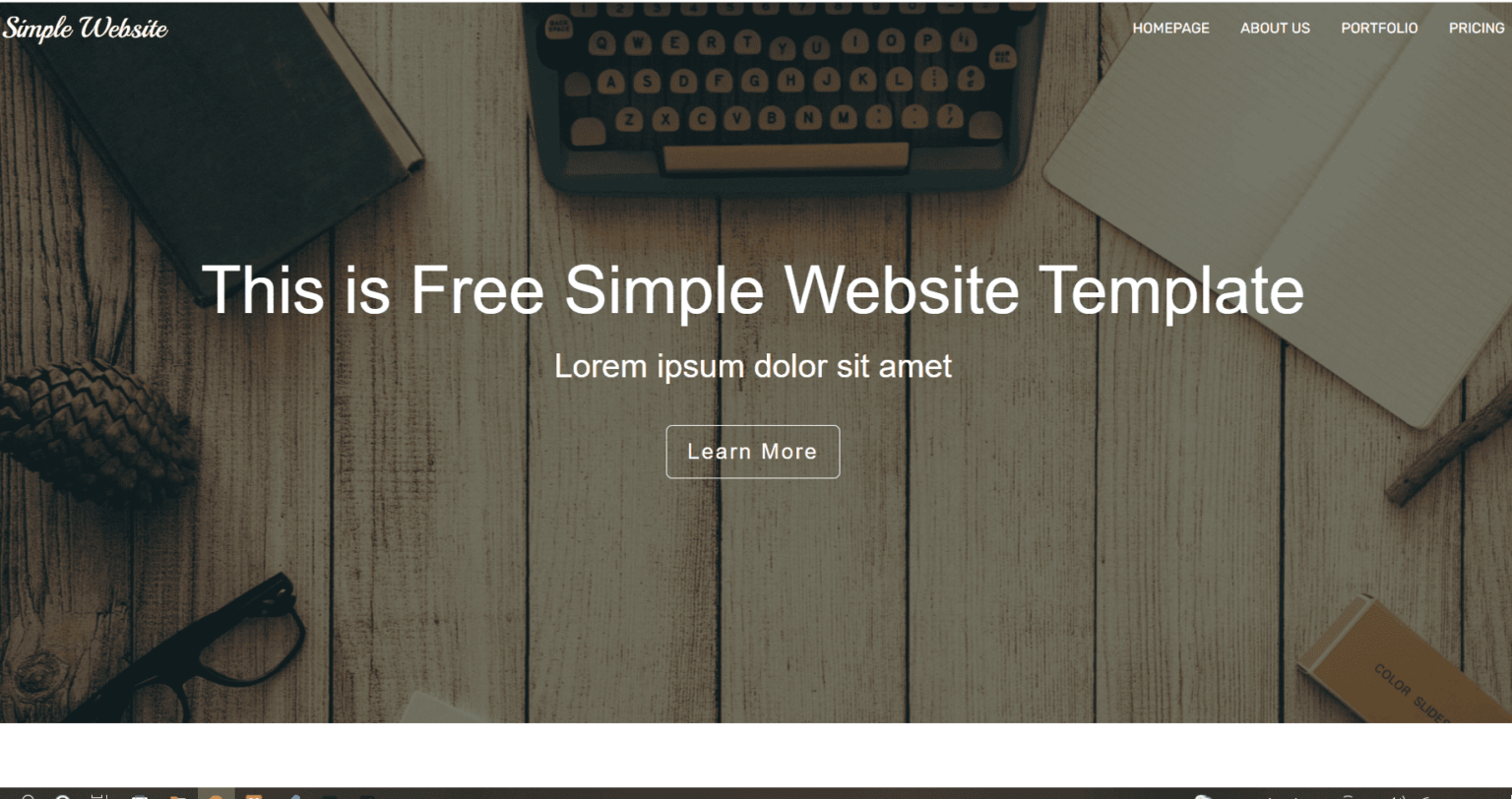 Simple Website Template In HTML JavaScript With Source Code Source